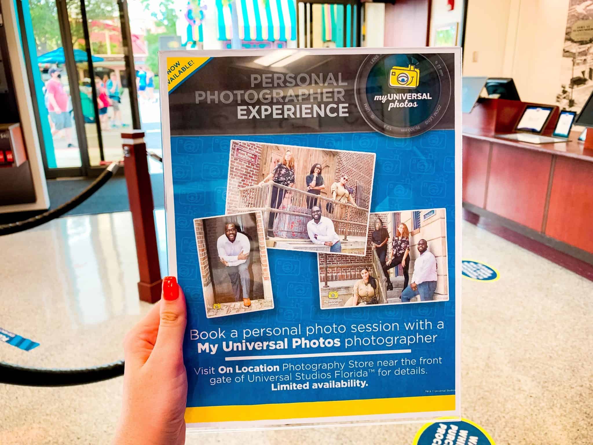 Personal photo-shoot session now being tested at Universal Studios Florida