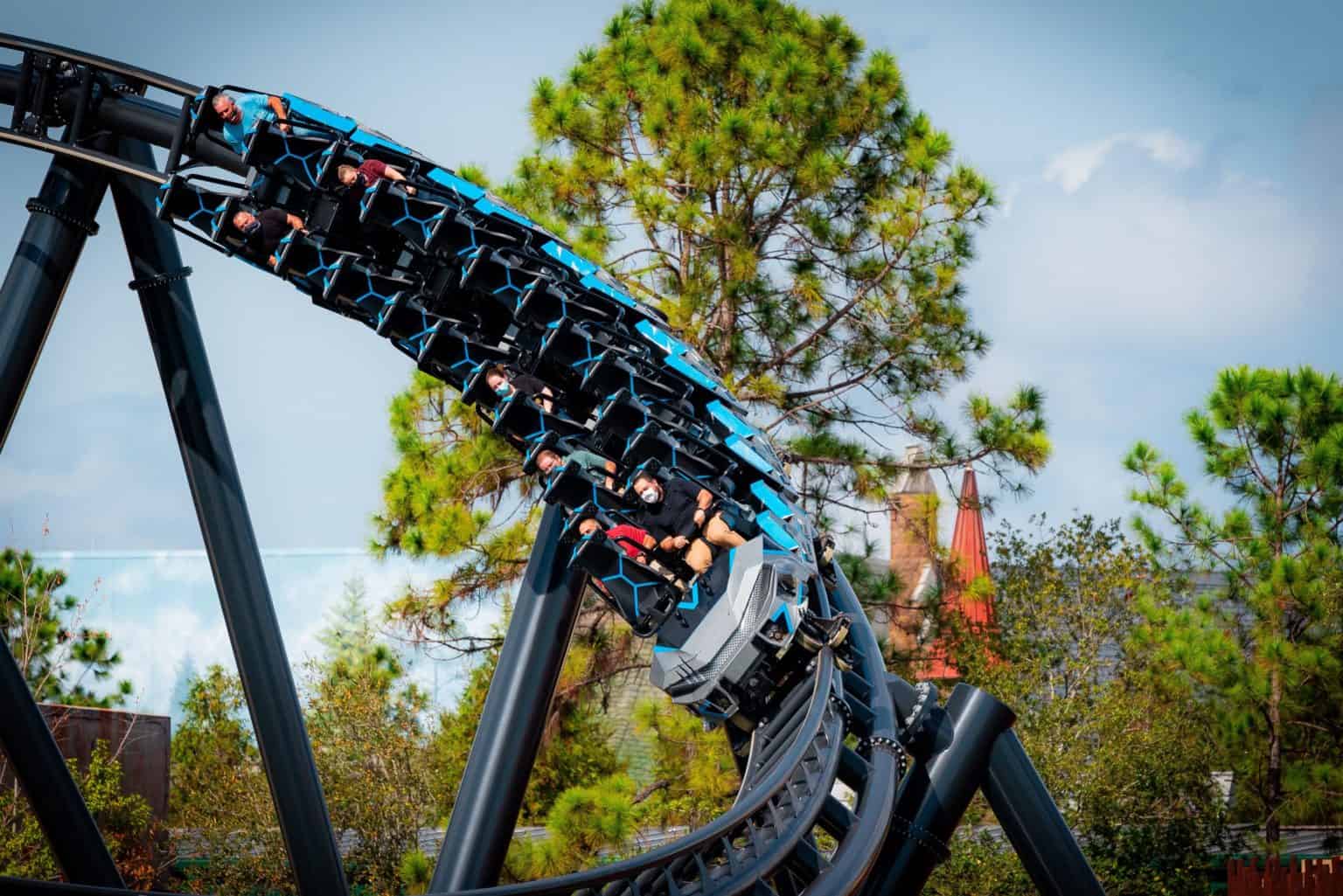 Jurassic World VelociCoaster test-runs with real people