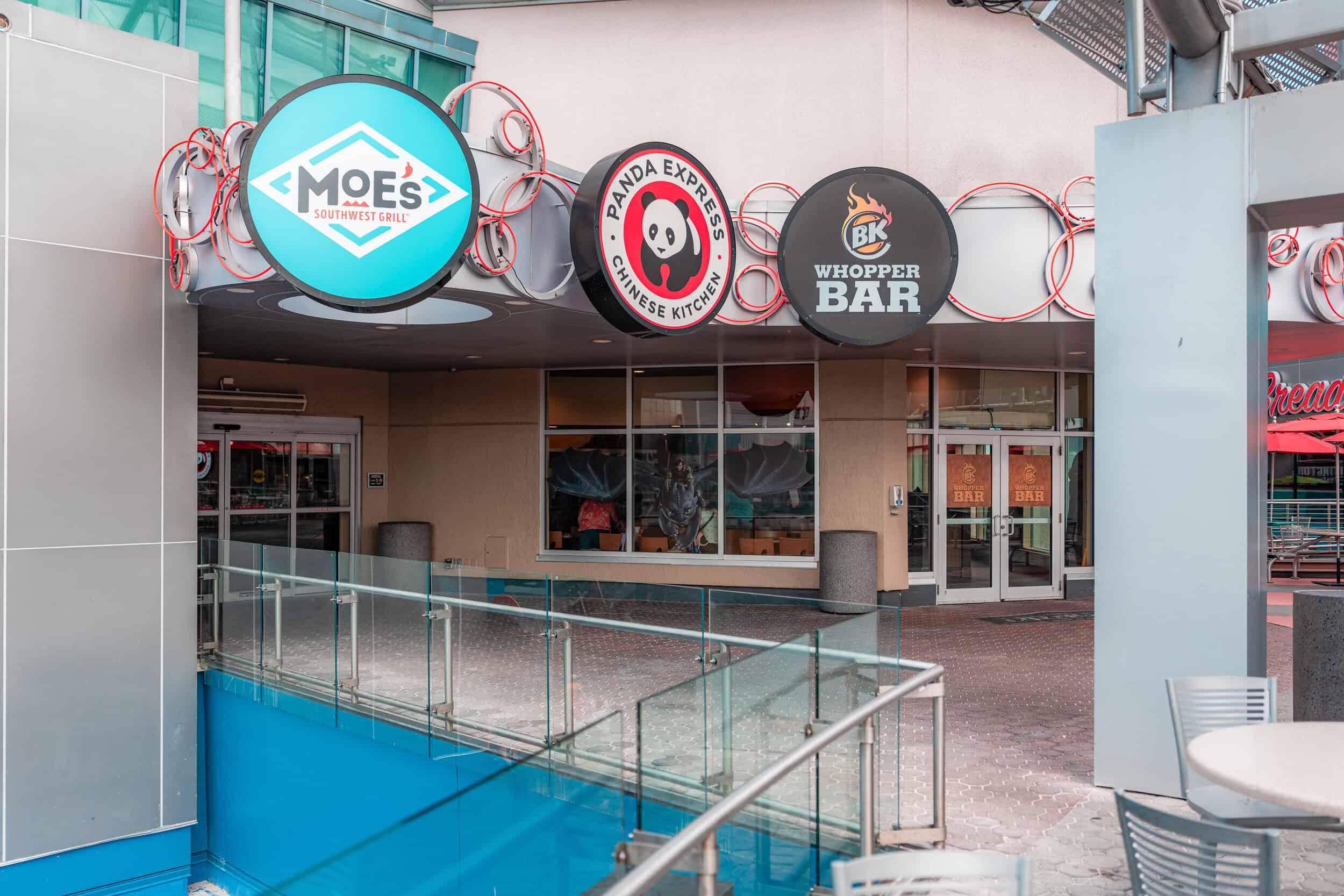Universal CityWalk food court: Burger King Whopper Bar, Panda Express ...
