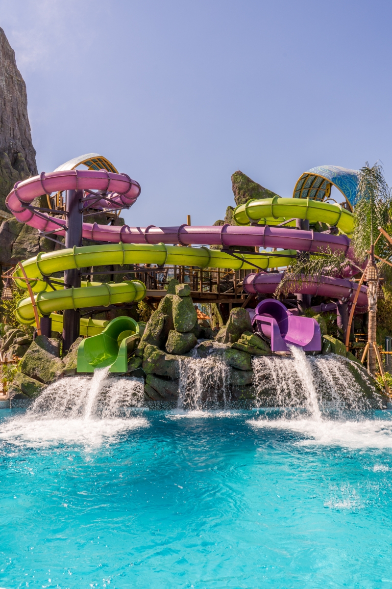 Ohyah and Ohno Drop Slides at Universal's Volcano Bay - Orlando Informer
