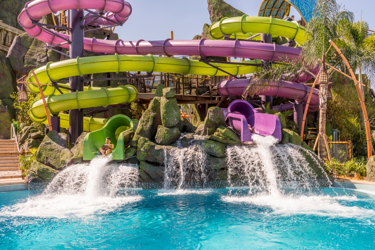Ohyah and Ohno Drop Slides at Universal's Volcano Bay - Orlando Informer